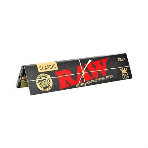 Raw Black Classic Rolling Papers King Size Slim Natural Tips Roach