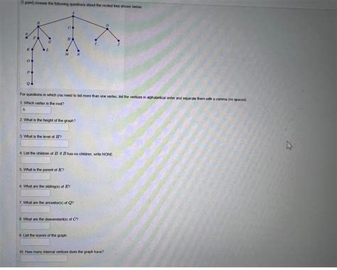 solved 1 ﻿point ﻿answer the following questions about the