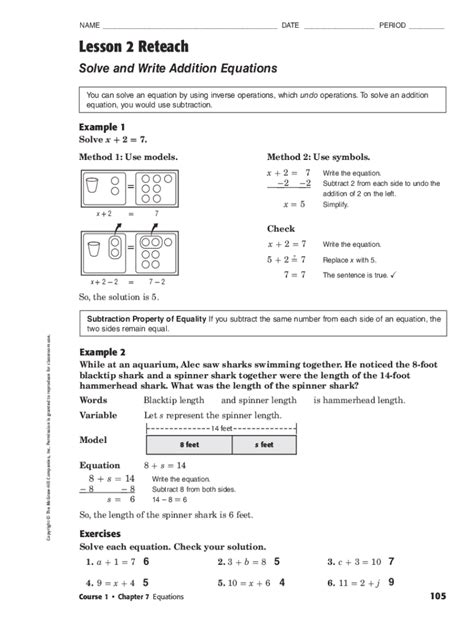 fillable online lesson 5 skills practice more two step equations answer