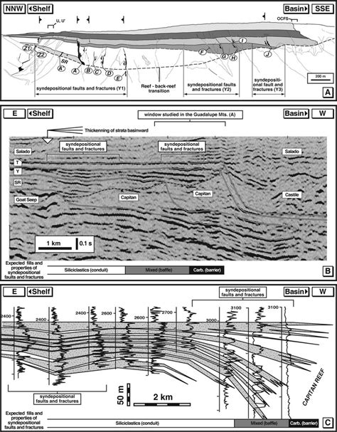 —comparison Of Outcrop And Subsurface Data Capitan Platform A Dip