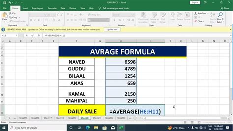 How To Use Average Formula In Ms Excel Excel Exceltricks Excelformula Formula
