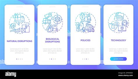 Supply Chain Disruptions Blue Gradient Onboarding Mobile App Screen