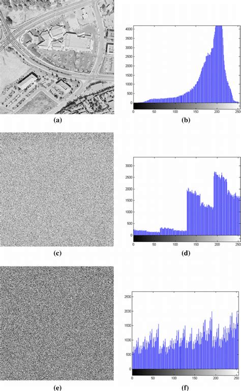 histogram analysis a plain image b histogram of a c permuted image