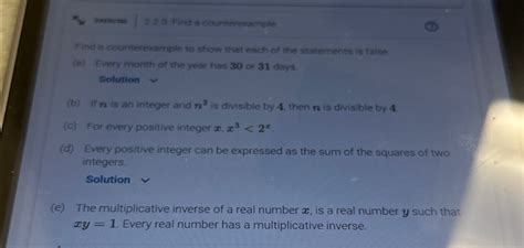 solved 223 ﻿find a coutherexample find a counterexample to