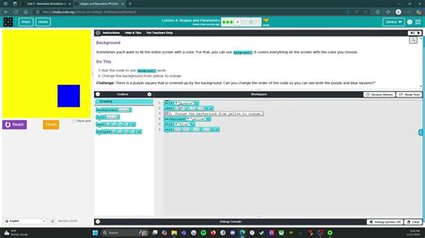 Cs Discoveries Unit 3 Interactive Animations And Games Lesson 4 Level 4 Youtube