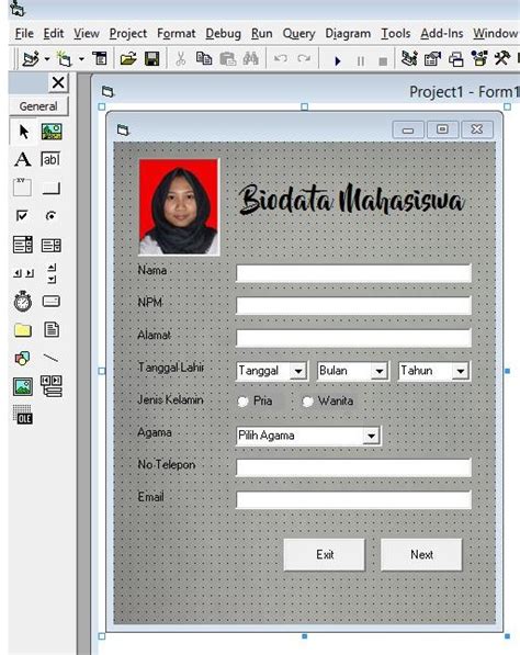 Membuat Form Biodata Menggunakan Visual Basic Tugas AP B