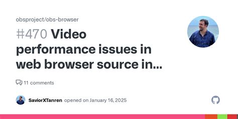 Video Performance Issues In Web Browser Source In Issue Obsproject Obs Browser GitHub