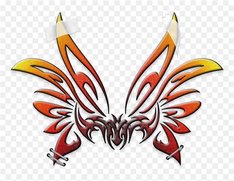 Alien Wings Tribal Tattoo Stencil Clipart Png Download Tribal