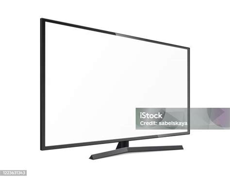 템플릿 흰색 Lcd Tv 모니터 또는 Led 화면 격리 3d 벡터 그림 텔레비전에 대한 스톡 벡터 아트 및 기타 이미지 텔레비전 텔레비전 산업 돌기 Istock