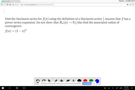 Find The Maclaurin Series For Fx Using The Definition Of A Maclaurin
