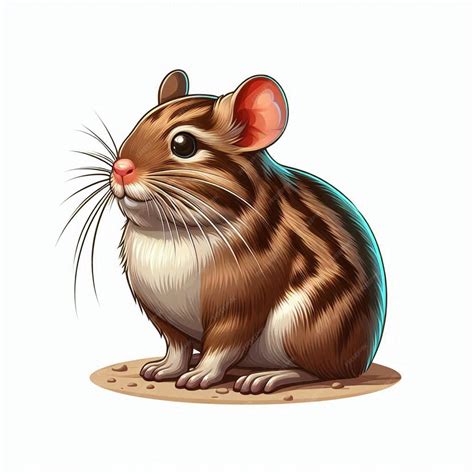 Cute Degu Vector Cartoon Illustration White Background Premium Ai