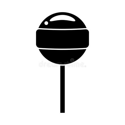 Candy In A Wrapper Lollipop Icon Silhouette Black Flat Style Isolated