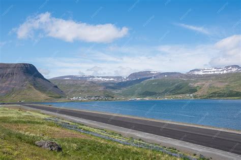 Premium Photo View Over The Runway Of The Airport Of Isafjordur In