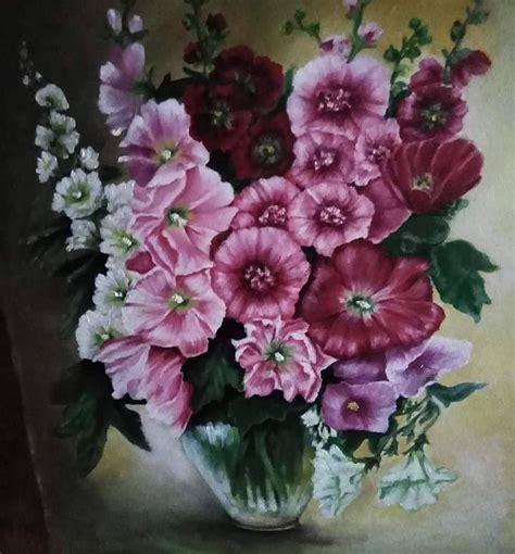 Картина «Цветы в вазе Холст Масло 2021 г