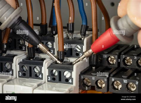 Testing Electrical Connections With Probes In A Terminal Block Stock