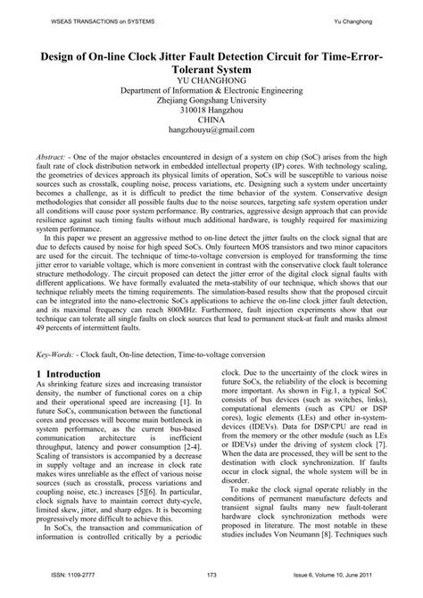 Pdf Design Of On Line Clock Jitter Fault Detection Circuit For Dokumentips
