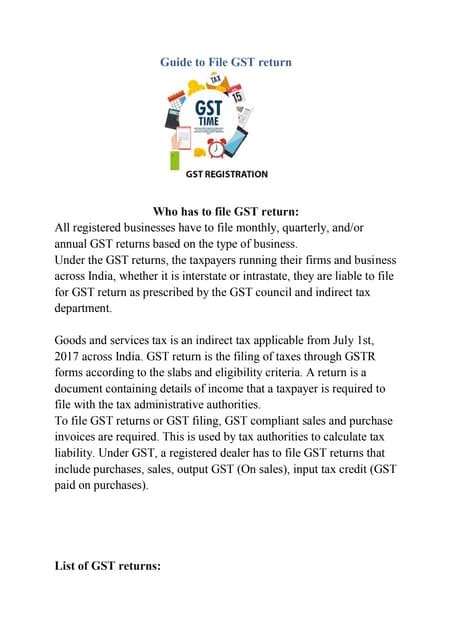 Gst Return Filing Pptx
