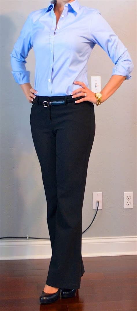 Outfit Posts Blue Button Down Shirt Black Slacks Blue Button Up
