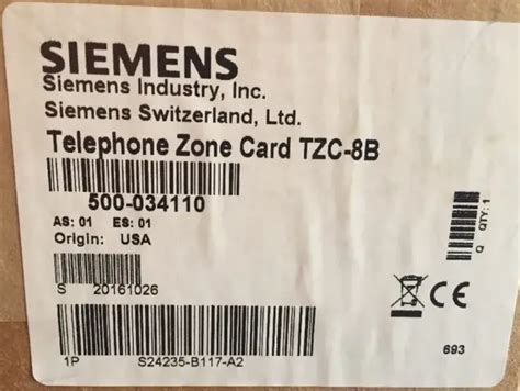 Siemens Tzc 8b Telephone Zone Card Instruction Manual