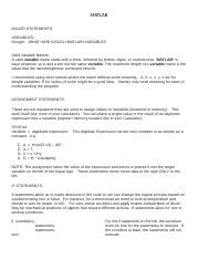 MATLAB CODE BASICs Docx MATLAB MAJOR STATEMENTS VARIABLES Google WHAT ARE LEGAL MATLAB