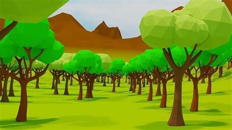 3d Model Procedural Generated Low Poly Terrain Vr Ar Low Poly Cgtrader