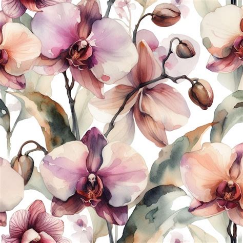 Premium Vector Orchid Pattern Vector Premium Vector Orchid Pattern Vector