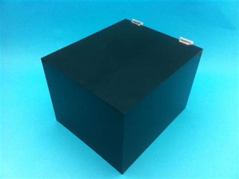 Heavy Duty Black Plexiglass Box With Hinged Lid Museum Boxes