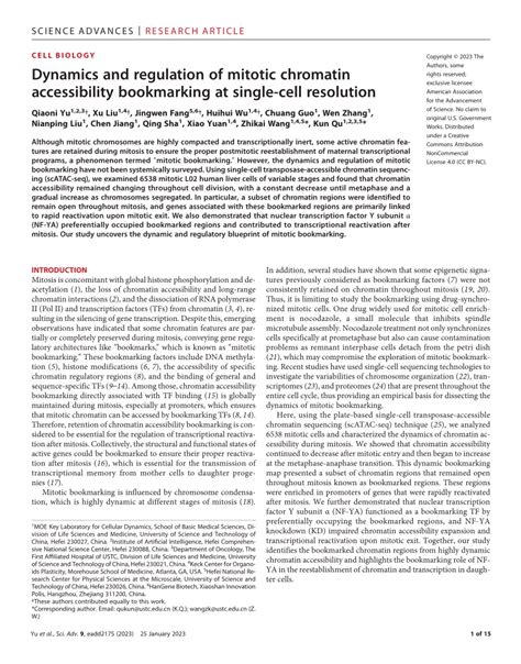 Pdf Dynamics And Regulation Of Mitotic Chromatin Accessibility