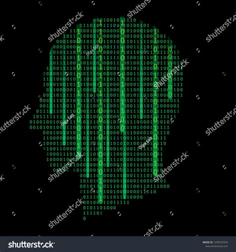 Human Head Silhouette Filled Binary Code Stock Vector Royalty Free