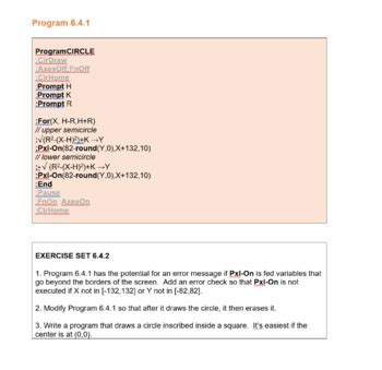 PROGRAMMING PRECALCULUS CHAPTER 6 IN TI BASIC COORDINATE GEOMETRY