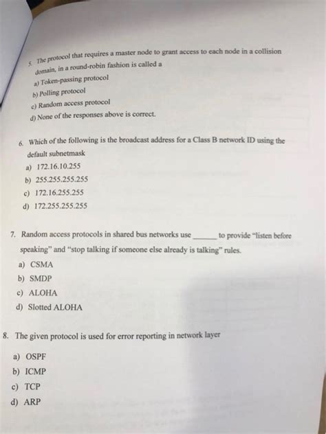 Solved 5 The Protocol That Tool That Requires A Master Node
