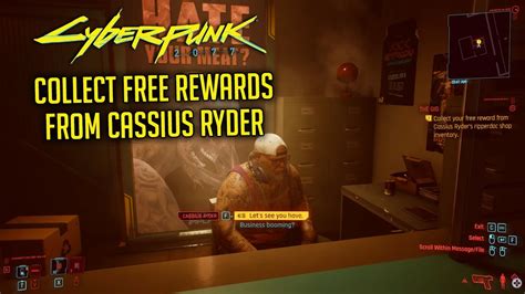 How To Collect Free Rewards From Cassius Ryder Ripperdoc Shop Inventory