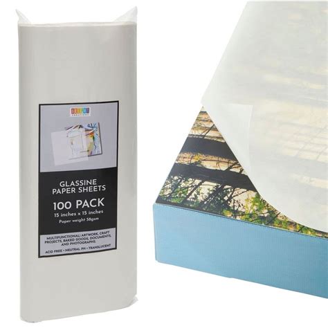 Translucent Glassine Paper For Artwork Tracing Photos 15x 15 In 100 Sheets Translucent