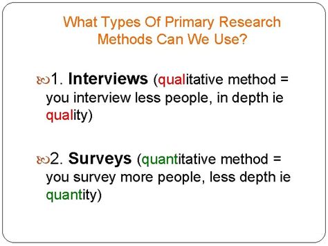 Research Methods Collecting And Analysing Primary Data In