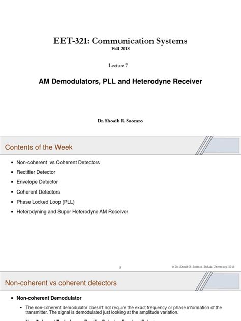 Cs Lec 7 Am Demodulation And Hetrodyne 1 Pdf Detector Radio Radio Technology