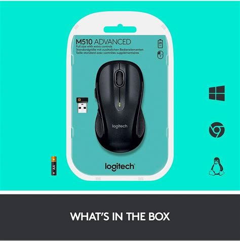Logitech M510 Wireless Computer Mouse Efficient Navigation 1000 Dpi 24 Month Battery Life