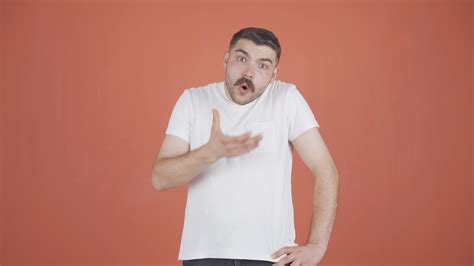 The Man Says Wow To The Camera 33029049 Stock Video At Vecteezy