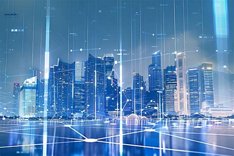 网络连接ai数字艺术 城市3d渲染现代科技风城市天际线网络连接信息传递插画 Ai图片免费下载 Png格式 4032像素 编号71548012 千图网