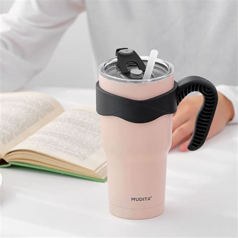 무디타 이중 진공 대용량 스텐 텀블러 900ml 손잡이뚜껑빨대 포함 4종 세트 감도 깊은 취향 셀렉트샵 29cm