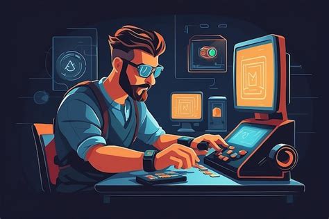 Vector Flat Style Illustration Of Game Tester Premium Ai Generated Image