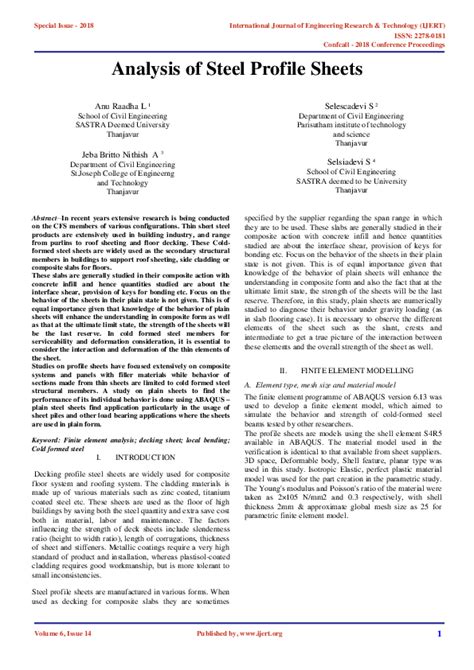 pdf ijert analysis of steel profile sheets