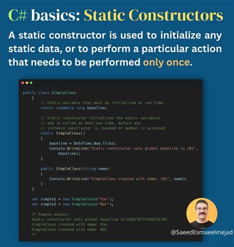 Saeed Esmaeelinejad On Linkedin C Basics Static Constructors Run
