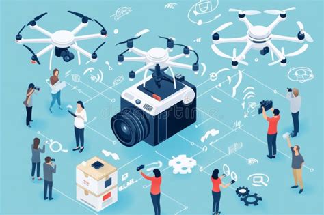 this is a stock illustration in 3d isometric design of people creating