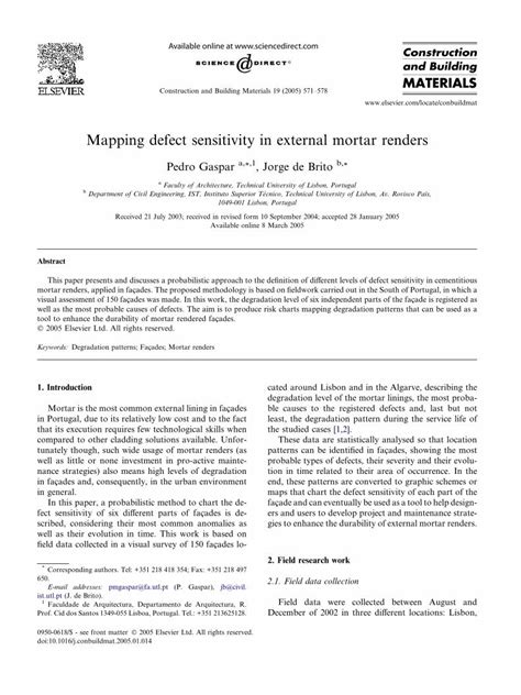 Pdf Mapping Defect Sensitivity In External Mortar Renders Dokumentips Pdf Mapping Defect Sensitivity In External Mortar Renders Dokumentips