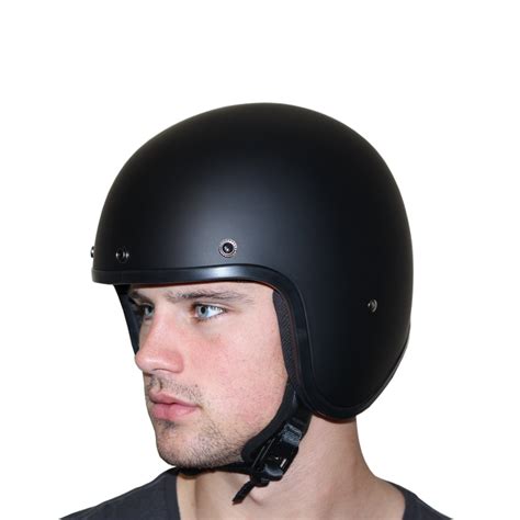 Matte Black Cruiser 34 Helmet Daytona Dot Motorcycle Helmet