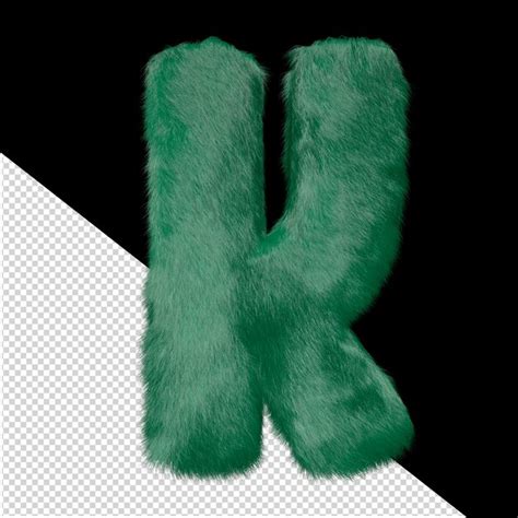 Premium Psd 3d Symbol Made Of Green Grass Letter K