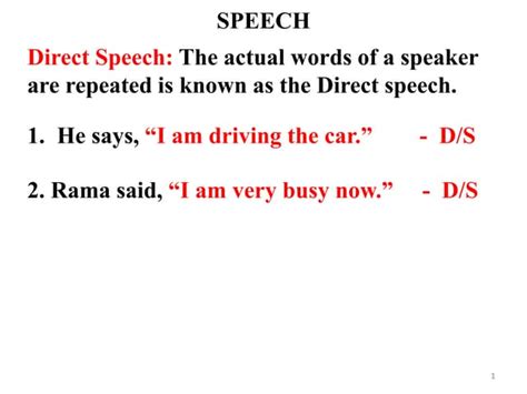 Speech Rcognition Direct Speech And Indirect Speech Pptx
