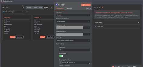 upload multiple files from n8n form trigger to nocodb into one row