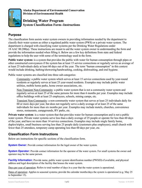 Fillable Online System Classification Form Instructions Fax Email