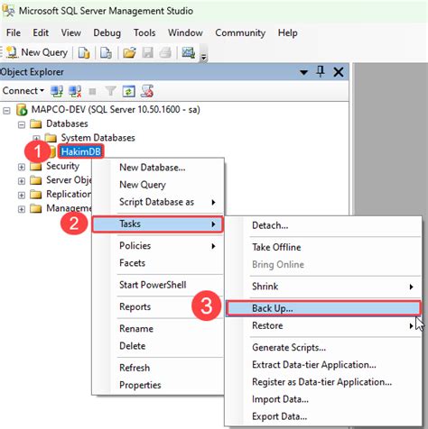 تهیه بکاپ از دیتابیس در Sql Server نرم افزار حسابداری کوثر حساب
